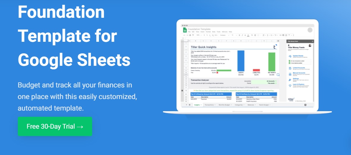 Tiller Money Review 2021 Automate Your Spreadsheets