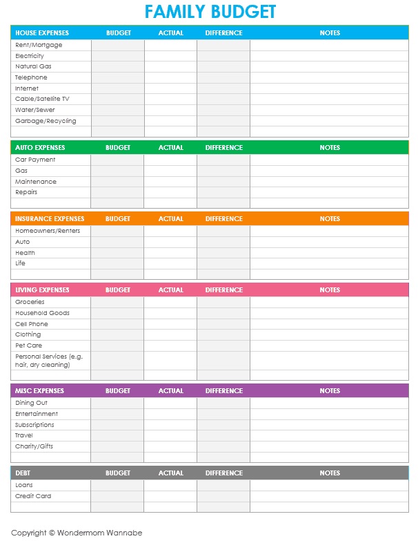 The 6 Best Free Printable Budget Worksheets on the Internet!